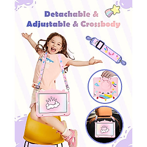 Gurgitat Girls Case for Apple iPad Mini 5/4/3/2/1-7.9 inch Cute Girly Cartoon Unicorn Cases for iPad Mini 5th/4th/3rd/2nd/1st Gen Cover with Pencil Holder Handle Stand Shoulder