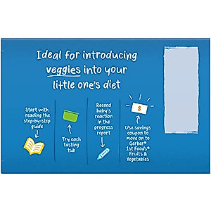 Gerber 1st Foods My First Veggies Starter Kit, 2 Carrot, 2 Green Bean, 2 Sweet Potato, Non-GMO Baby Food Puree Tubs, 6 CT Baby Food Tubs Per Pack (Pack of 4)