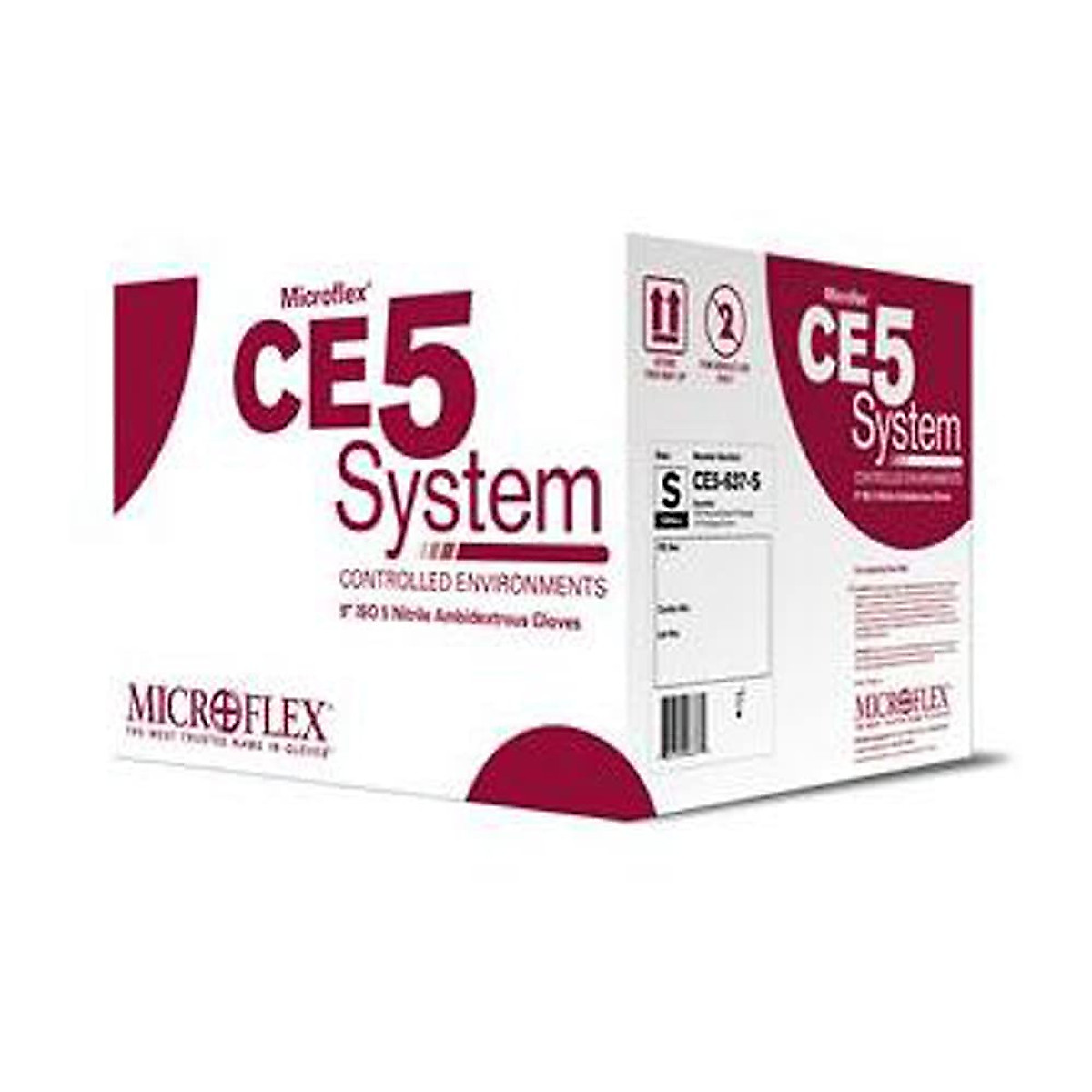 Microflex CE5-755-S Nitrile CE5 Gloves, 12" Large Cuff, Small (Pack of 1000)