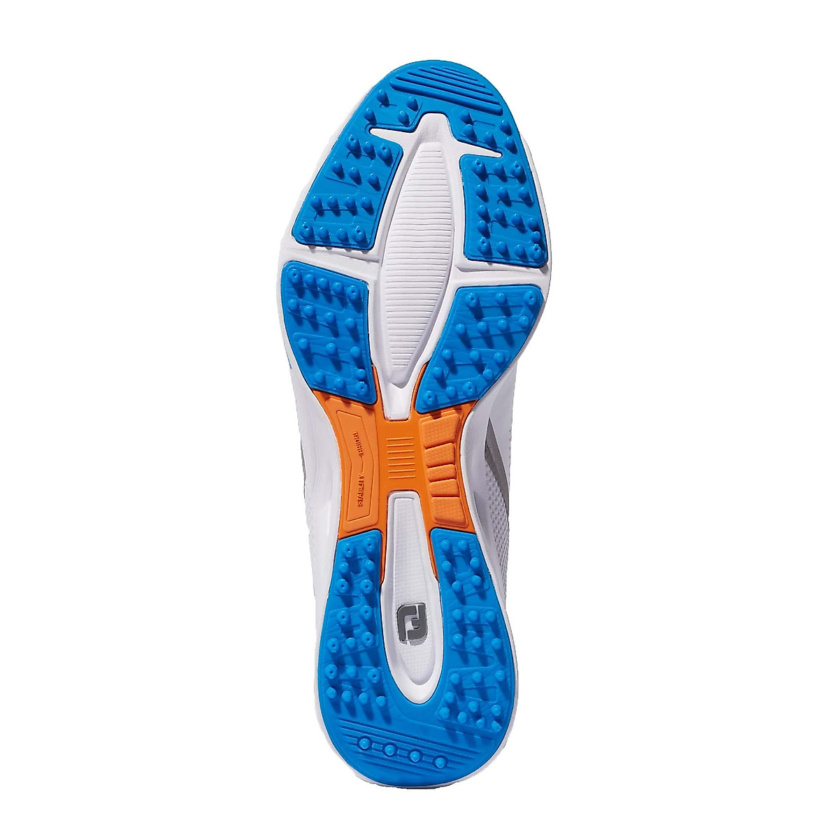 FootJoy Men's FJ Fuel Golf Shoe, White/White/Blue Jay, 12