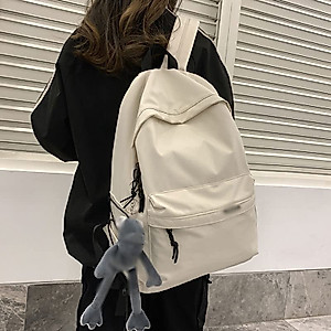 DINGZZ Solid Color Women Rucksack Large School Backpack College Student Travel Backpacks (Color : D, Size : 32 * 14 * 45CM)