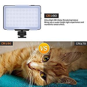 Commlite CM-L50 LED Camera Video Light, 50 LED 5700-6000K Dimmable Mini Panel Light for Smartphones and Cameras, fit for Canon, Sony, Nikon, iPhone, Samsung, Huawei Phones