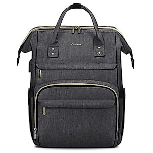 LOVEVOOK Laptop Backpack for Women,15.6 Inch Professional Womens Travel Backpack Purse Computer Laptop Bag Nurse Teacher Backpack,Waterproof College Work Bag Carry on Back Pack with USB Port,Dark Grey