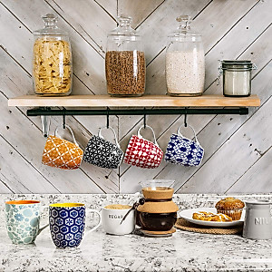 Annovero Mugs, Dessert Bowls. Cute and Colorful Porcelain Dishes for Kitchen, Microwave and Oven Safe. Bundle