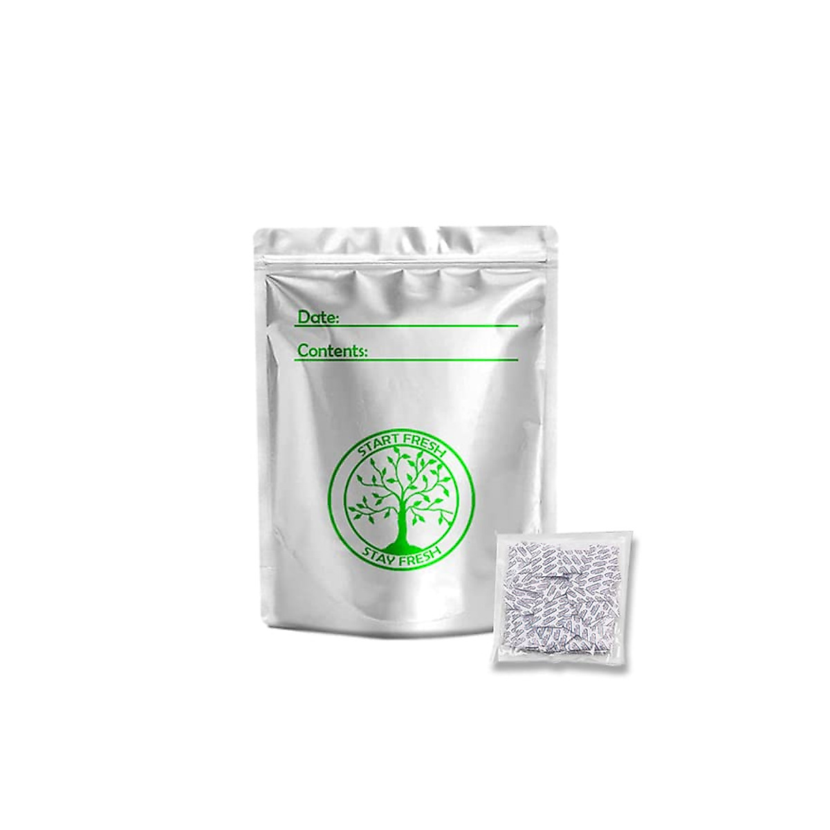 25 PCS , Quart , (4 cups) , Mylar Bags With Oxygen Absorbers , (200cc) , 6"x9" , Extra Thick , 9.4MIL , Mylar Bags for Food Storage , Long Term Food Storage , Resealable Zipper Bag , Ziplock Bag Organizer , Large , Vacuum Sealable for Dry or Freeze Food