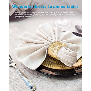 URWOOW Twisted Wire Mesh Napkin Rings Holders Décor Dinner Party Wedding Christmas Gathering (Gold 12pcs)