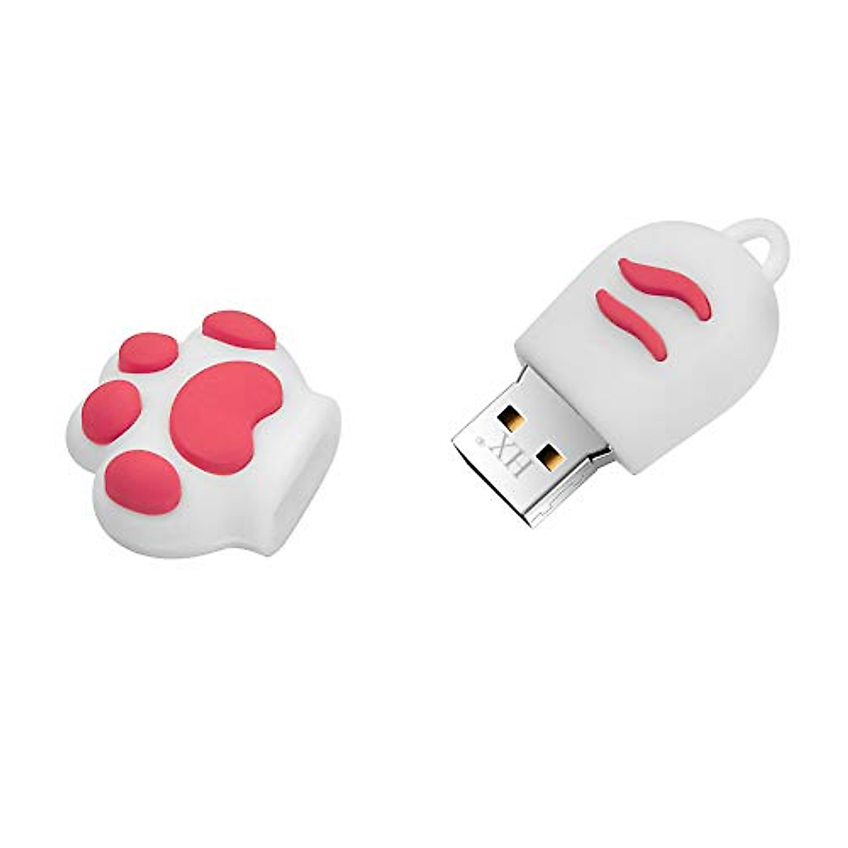 USB Flash Drives, 8GB / 16GB / 32GB / 64GB Waterproof USB 2.0 USB Memory Stick Data Storage Pendrive Thumb Drives (32GB, White Paw)