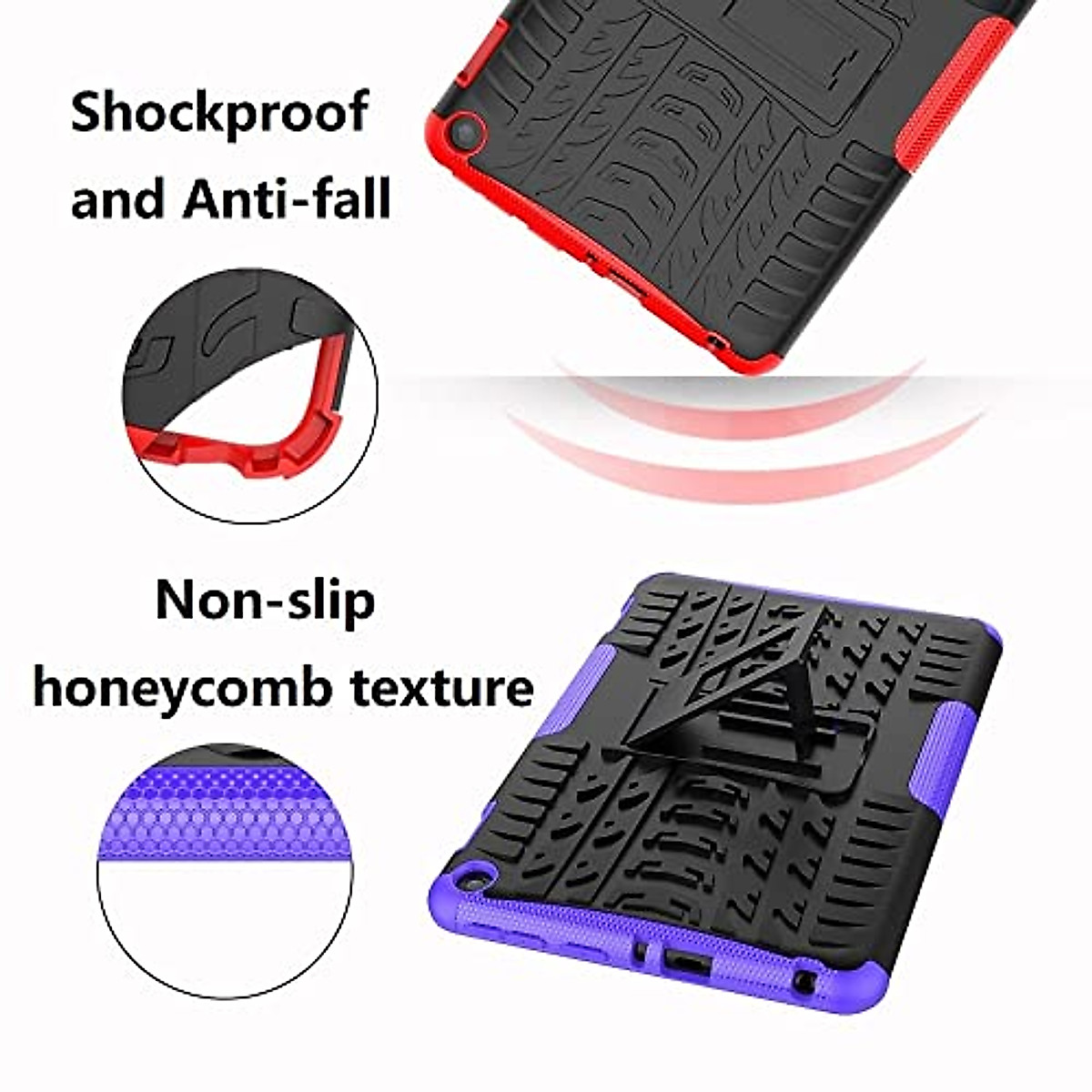 Boskin for Kindle Fire hd 8 case Fire hd 8 Plus case 2020 Release 10th Generation,Shockproof Kickstand Cover (Blue)