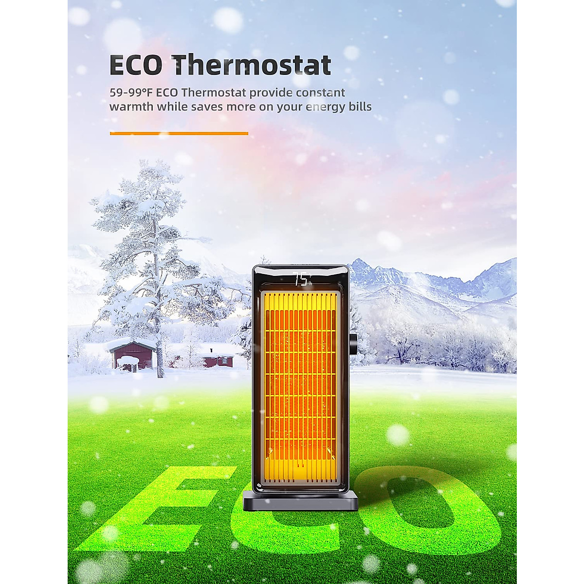 Space Heater, SANVINDER 1500W Portable Heater for Bedroom, ECO Thermostat 90° Oscillating, 24 hours timer, Fast Heating Electric Heater with Remote, Overheat Protection, LED Display for Bedroom Office