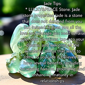 PSEEHEE Handmade Genuine Jade Lucky Fu Charm Bracelet, Feng-shui Stone Chakra Healing Gemstone Crystal Beads Adjustable Bangle Cuff Jewelry Gift for Men Women