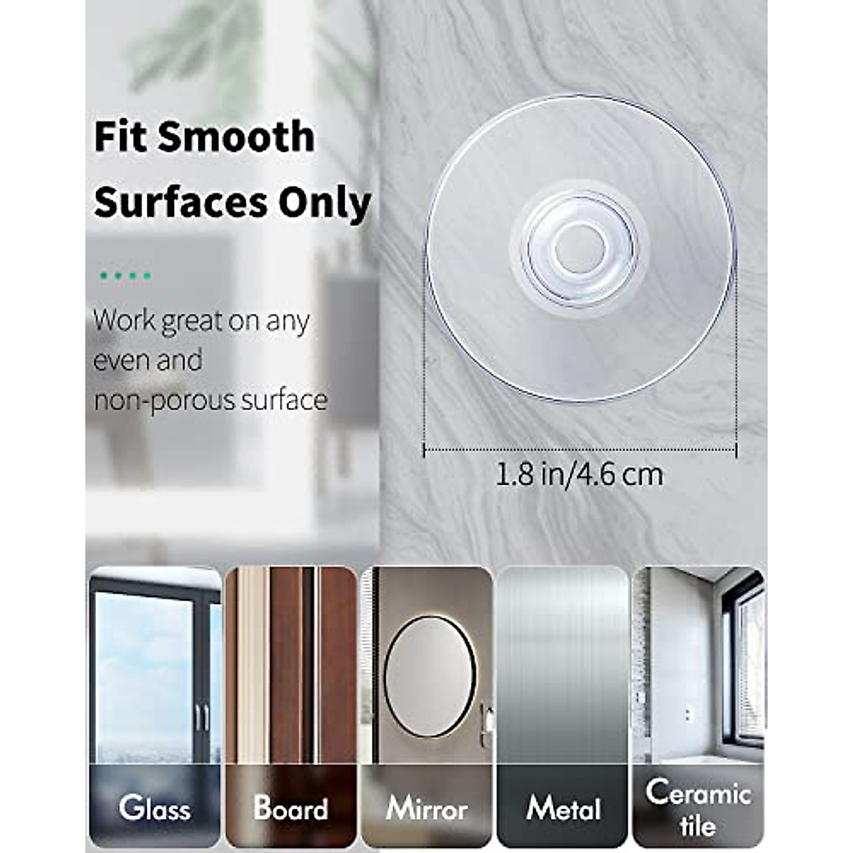 Pawfly 20 Pcs Suction Cups 1.8 Inch Clear Plastic Suction Pads for Home Organization and Decoration Strong Adhesive Sucker Holders for Kitchen Bathroom Window and Glass Door