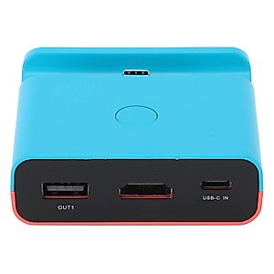 Mxzzand Type-C Charging Dock Stand HDMI Video Converter XDL-NS06 for Switch/Lite(Blue red)