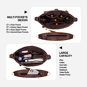 KouLi Buir Crossbody Purses for Women - PU Leather Shoulder Handbags Sling Bag Crossboby Bags Medium Multi Pockets (Dark Brown)