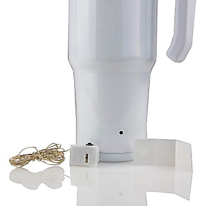 Hogg 30oz Sublimatable Light Up Grippy Tumbler with Removable Handle, Lid, and Stainless Steel Straw, DIY, Customizable, Double Wall Insulated Tumblers (White)