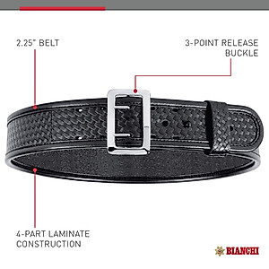 Bianchi 7960 Sam Browne Duty Belt - 2.25", 42 - Basketweave - Chrome Snap (1016978)