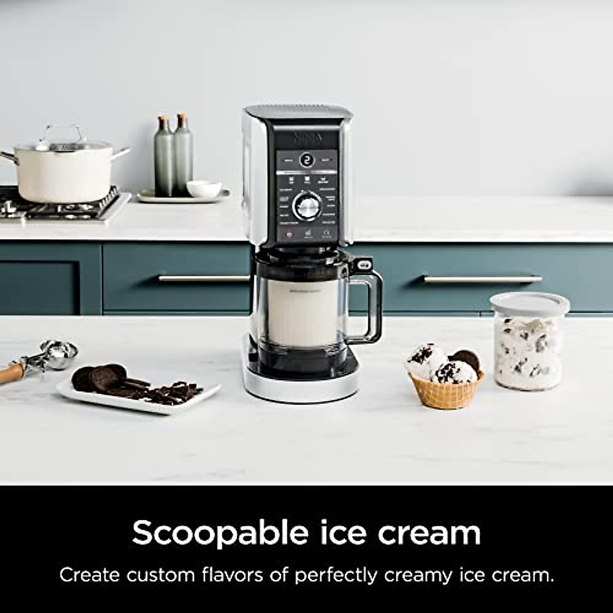 Ninja CREAMi Deluxe 11-in-1 Ice Cream and Frozen Treat Maker for Ice Cream, Sorbet, Frozen Drinks & More, with (2) XL Family Size Pint Containers, NC501C (Canadian Version)