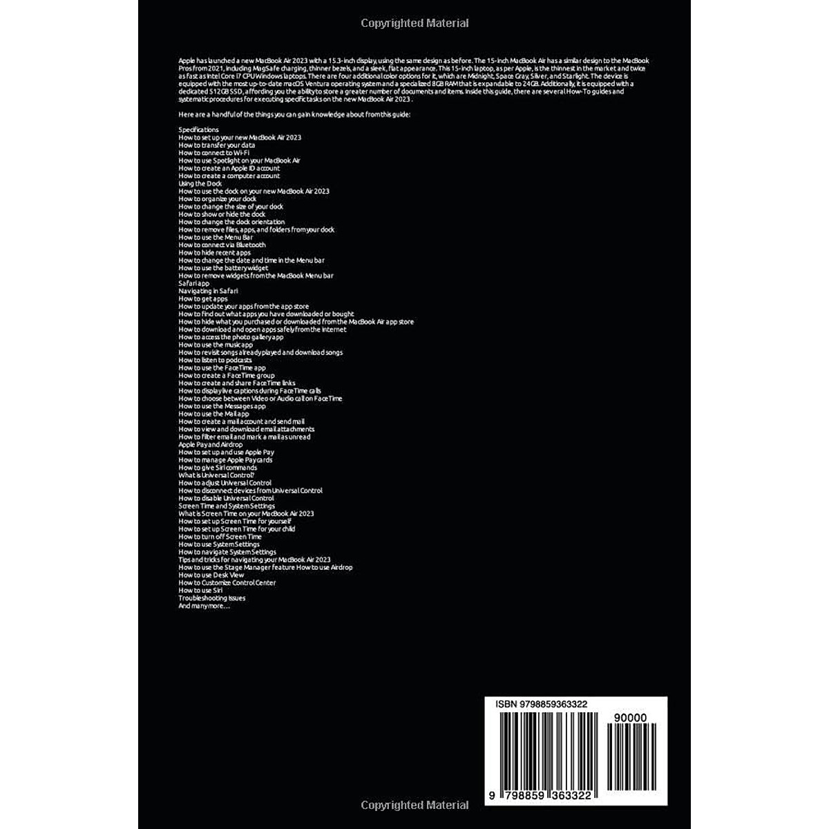 MacBook Air 2023 User Guide: The Most Complete User Manual for the New Apple MacBook Air 2023 with an M2 chip, Including setup Tips and Tricks for Beginners and Experts