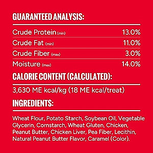 Good 'n' Tasty Triple Flavor Stacks with Peanut Butter, 3.5 Ounces, Bite Sized Snacks for Dogs with Premium Chicken and Real Peanut Butter