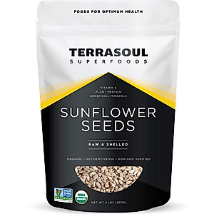 Terrasoul Superfoods Organic Hulled Sunflower Seeds, 2 Pounds