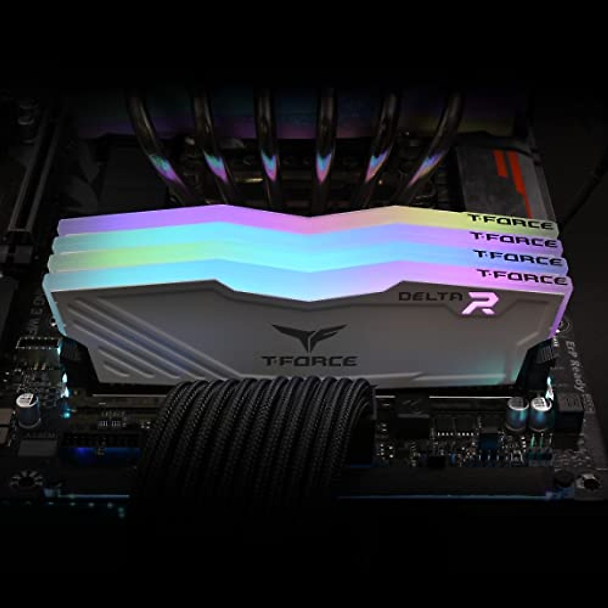TEAMGROUP T-Force Delta RGB DDR4 16GB (2x8GB) 3000MHz (PC4-24000) CL16 Desktop Memory Module Ram - White - TF4D416G3000HC16CDC01
