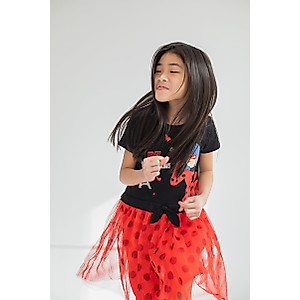 Miraculous Ladybug Little Girls Tulle Dress Black/Red 4-5