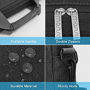 MOSISO Laptop Shoulder Bag Compatible with MacBook Air 15 inch M3 M2 2024 2023/Pro 16 M3 M2 M1 2024-2019,15-15.6 inch Notebook with 2 Raised&1 Flapover&1 Horizontal Pocket&Handle&Belt, Slate Gray