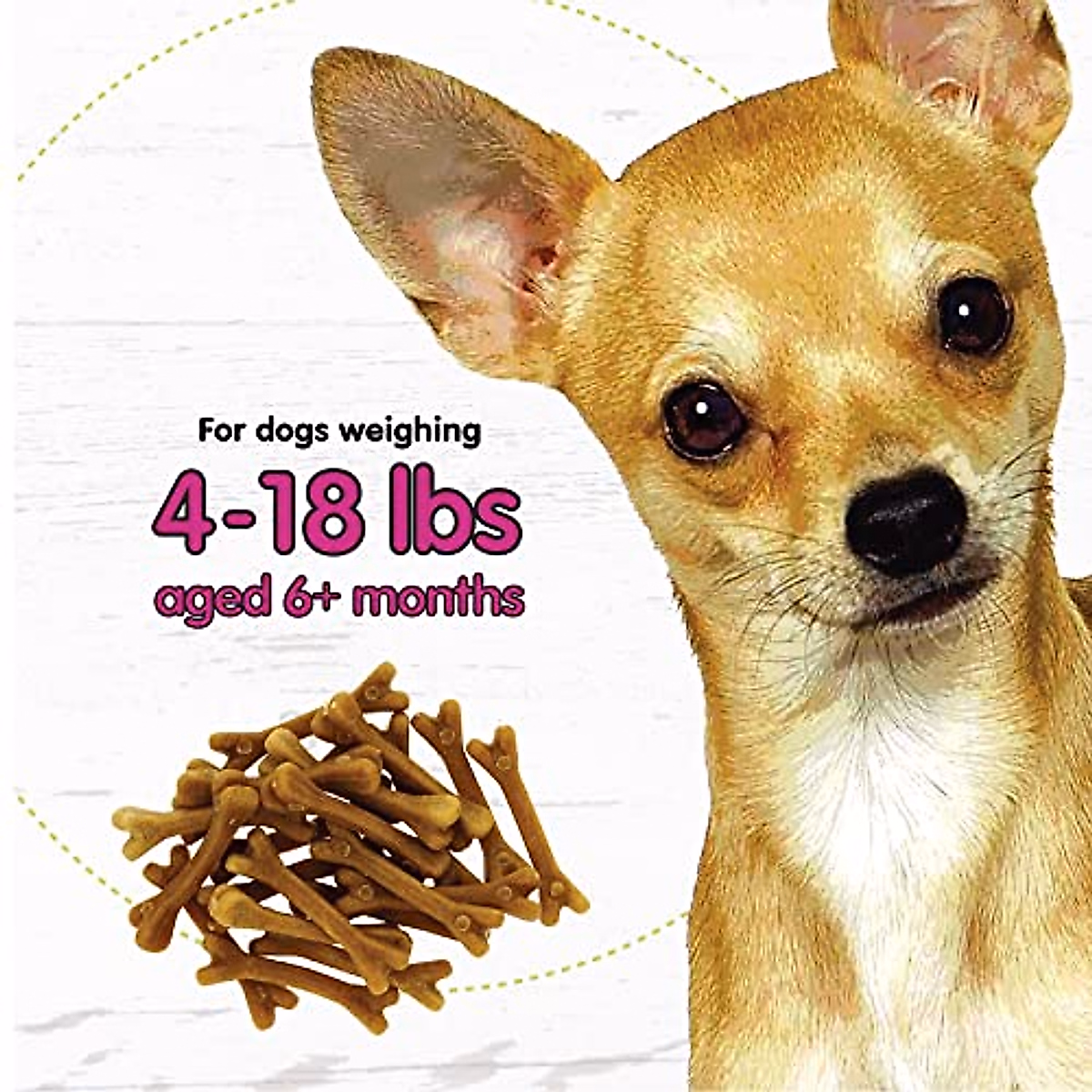 Fido Belly Bones for Dogs, 21 Yogurt Flavor Mini Dog Dental Treats (Made in USA) - 21 Count Dog Treats for Small Dogs - Plaque and Tartar Control for Fresh Breath, Digestive Health Support