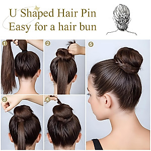 BEoffer U Shaped Hair Pins, 200 Count of Buns Waved Hair Pins for Women Girls with Box for Updos French Twists, Bobby Pins Hairgrip Hair Grip Hairclip Bulk Hair Accessories (Brown, 2.4 Inch)