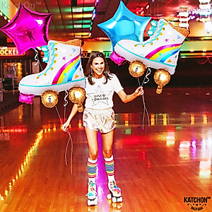 KatchOn, Roller Skate Balloons Set - 20 Inch, Pack of 4 | Roller Skate Party Favors for 80s Party Decorations | Roller Skate Party Decorations | Skate Balloons for Party, Roller Skating Party Supplies