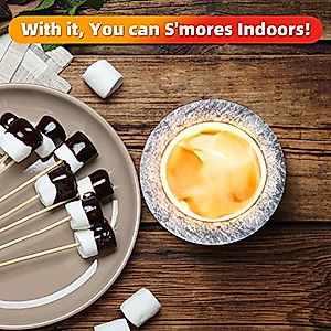 SmileBank Tabletop Fire Pit Fire Bowl - Marble Table Top Firepit Isopropyl Alcohol Mini Indoor Fire Pit Portable Tabletop Fireplace for S'Mores Home Outdoor Patio Balcony Backyard Garden Decor