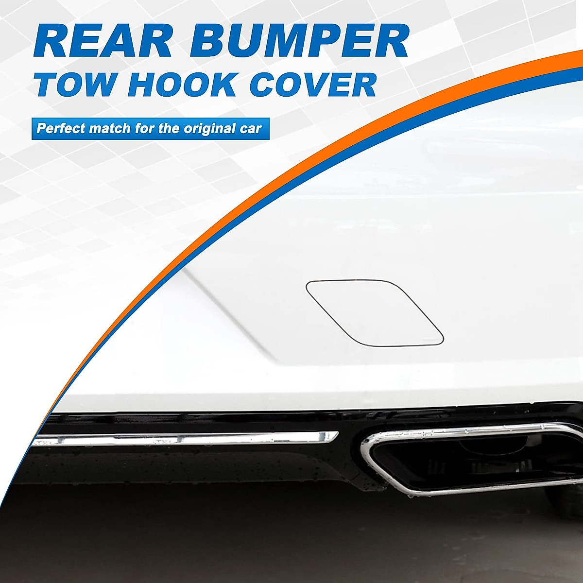 CZShiYue Rear Bumper Tow Hook Cover Fit for Volvo S90 2017 2018 2019 Towing Eye Cap 31383298 398400101 (Black, Right Passenger Side) Xinpinsai