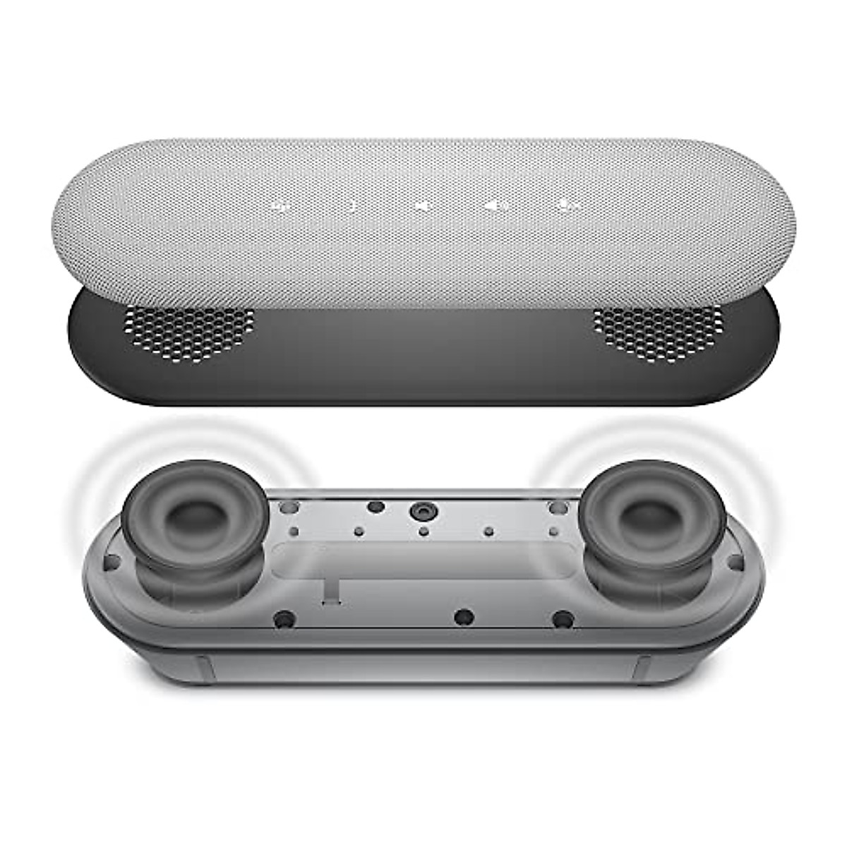 Dell SP3022 USB Computer Speaker for PC, Laptop, Monitor, Business Conference-Mini Soundbar Speakerphone, AI Noise Echo Cancellation, Full Duplex Audio, 2 x 1.8W, MS-Teams Certified - Platinum Silver