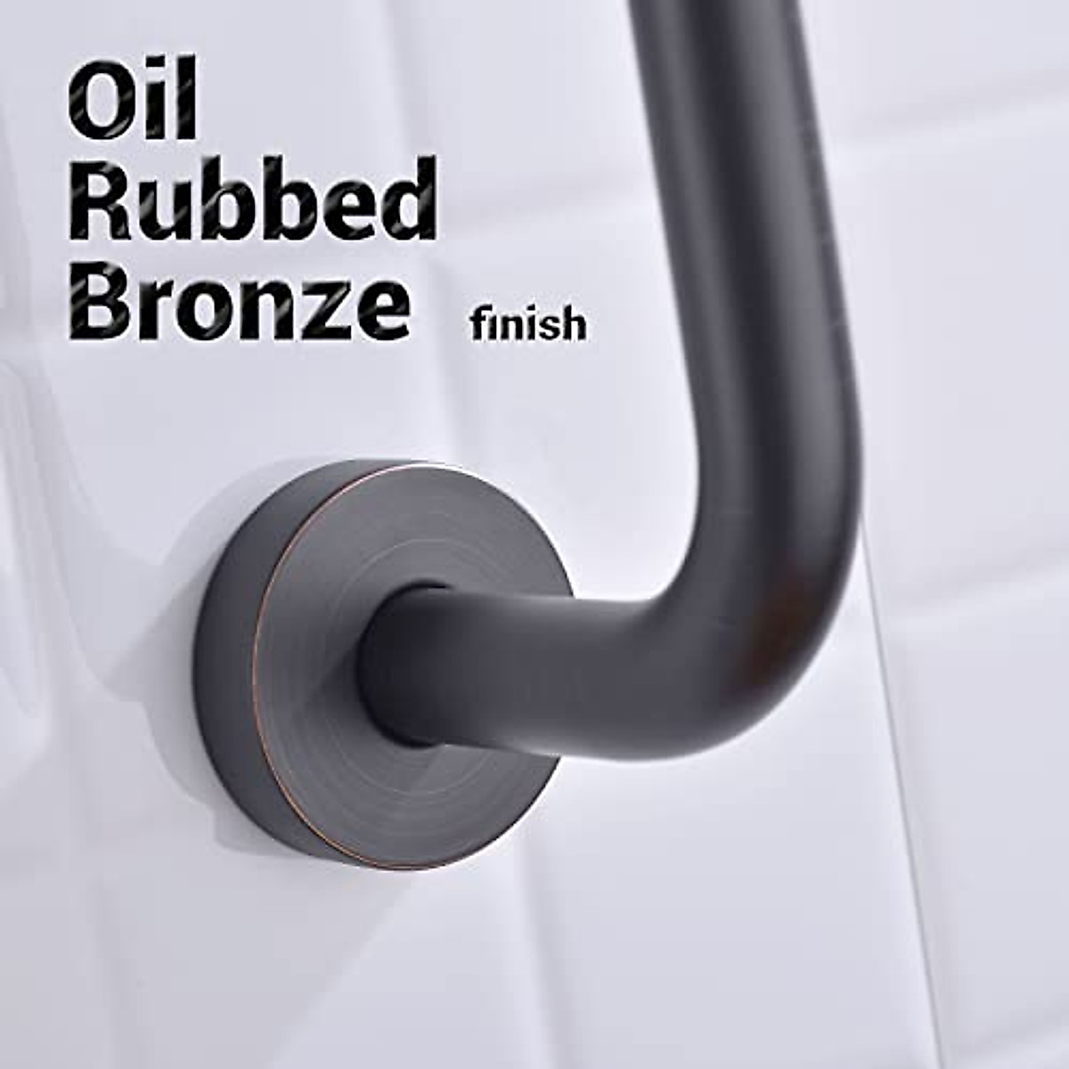 TRUSTMI S Shaped Shower Arm with Flange 17 Inch Extension with 6 Inch High Rise Gooseneck Arm for Rainfall Shower Head, Wall Mounted, Oil Rubbed Bronze