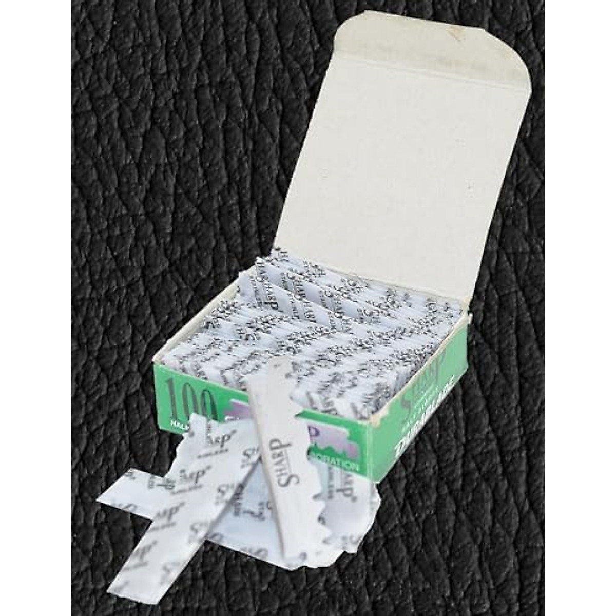 Sharp Hi-Chromium Stainless Straight Edge Barber Razor Blades for Professional Barber Razors, 100 Blades