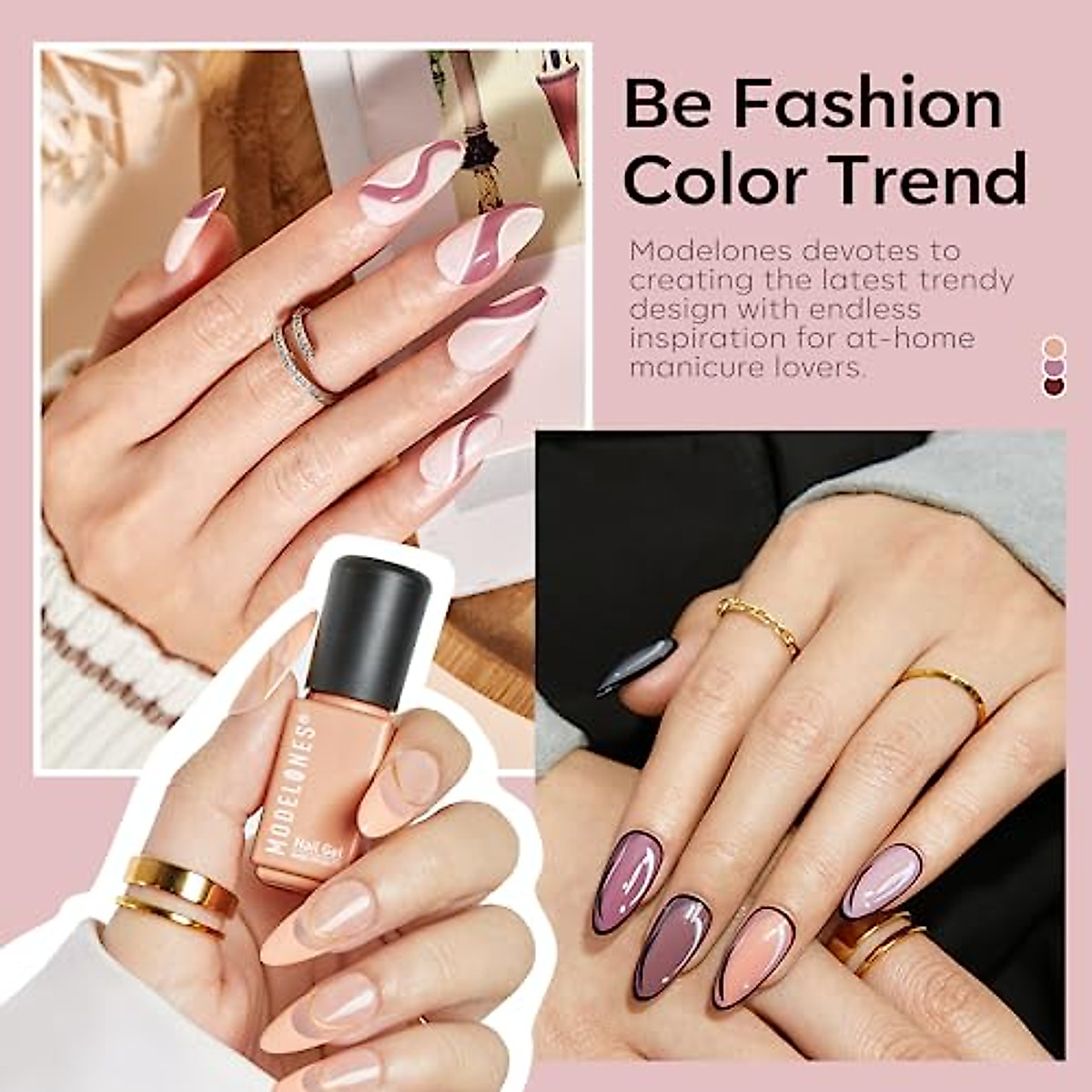 modelones Gel Nail Polish Kit with U V Light 48W Nail Dryer 7 Nude Colors Gel Nail Polish Set, No Wipe Base Top Coat, Nail Primer, Nail Art Decorations, Integrated Manicure Tools Kit,Gift for women