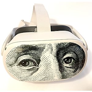 Ben Franklin Decal for Quest 2 VR Headset - Meta/Oculus - Glossy Vinyl Sticker
