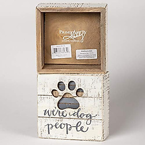 Primitives by Kathy Hand-Lettered Slat Box Sign, We're Dog People