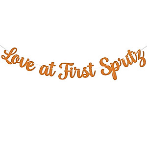 Love at First Spritz Banner, Aperol Spritz Bridal Shower Party Decorations, Love At First Spritz Decorations, Orange Girls Bridal Brunch Couple Shower Bachelorette Party Decor