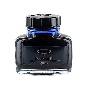 Parker Quink 2-oz Ink Bottle for Fountain Pens, Blue-Black Ink, 1 Bottle (3007100)