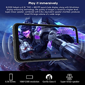 Blackview 5G Rugged Smartphone Unlocked, BL5000 Dual SIM Rugged Unlocked Phones, 8GB+128GB, Android 11, 30W Fast Charge 4980mAh Battery, 16MP+12MP Camera,6.36" HD, IP68/IP69K Waterproof Phone,GPS,NFC