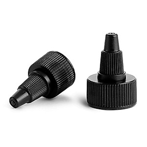 Premium Essential Oil 4 Ounce Boston Round Bottles, PET Plastic Empty Fillable BPA-Free, with Black Twist Caps (Pack of 12) (Clear)