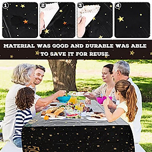 Tegeme 3 Pieces 50th Birthday Tablecloth Plastic Happy 50th Birthday Decorations 54 x 108 Inches 50th Birthday Decorations Men Women Happy Birthday Table Cover for Indoor Outdoor Party Supplies