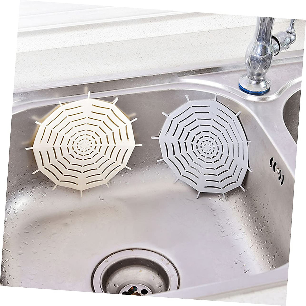 DOITOOL 5pcs Bathroom Sink Drain Stopper Creative Bathtub Stopper Kitchen Drain Plugs Shower Hair Catcher Sink Hair Stopper Drain Filter Screen Floor Hair Stopper Basket Spider Web