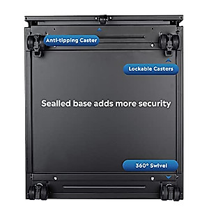 DEVAISE Mobile Filing Cabinet with Lock, Vertical File Cabinet for Legal/Letter/A4 Files, Fully Assembled Except Wheels, Black