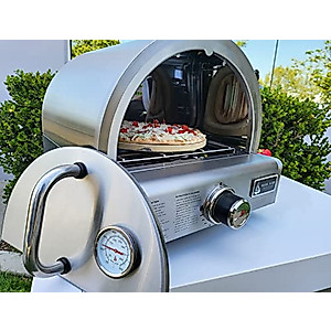 Mont Alpi MAPZ-SS Countertop Table Top Stainless Steel Portable Outdoor Kitchen Gas Pizza Making Oven - Pizza Stone Included