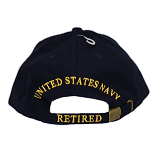 MWS U.S Navy Retired Proudly Served Navy Blue Embroidered Cap Hat