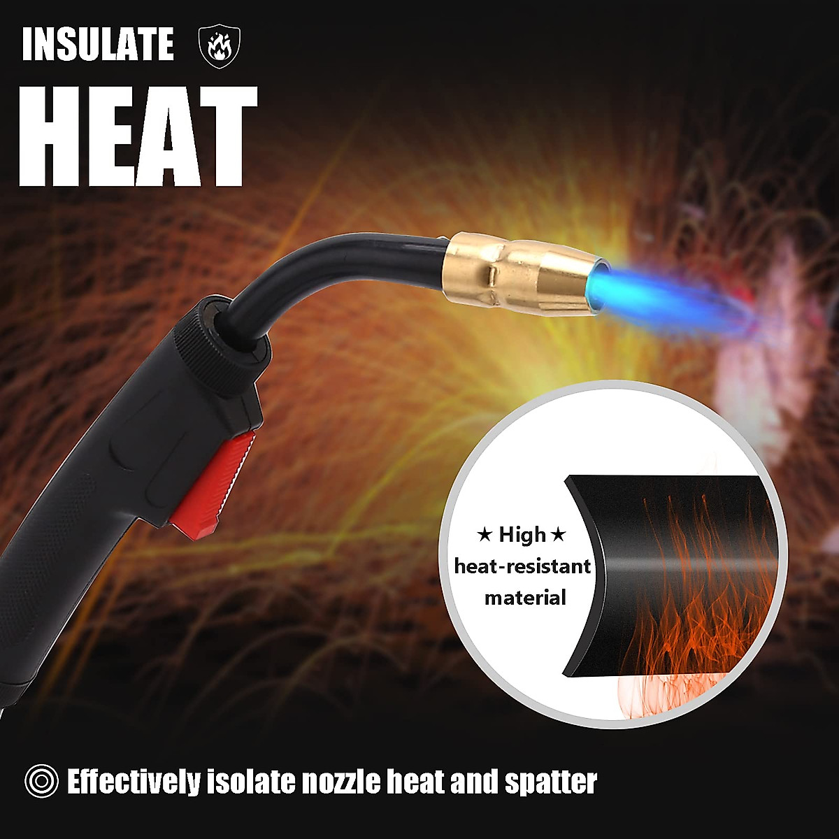 MULMART 15FT M-150 M-15 M15 M150 MIG Welding Gun Welding Torch Stinger Replacement for Miller 150A,Millermatic 90, 35/120 / 130 / 130XP /135 / 140s / 150/175 / 180s /185,Hobart IronMan 210