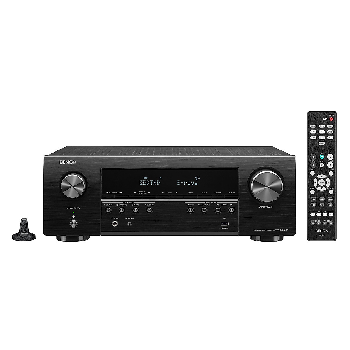 Denon AVR-S540BT 5.2 channel Receiver - 4K Ultra HD Audio Video, Bluetooth, USB port, Compatible with HEOS Link for Wireless Music Streaming (Discontinued by Manufacturer)