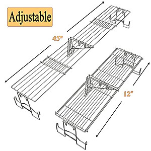 MOASKER Adjustable Griddle Warming Rack for Blackstone 17" 22" 28" 36" Griddles, Stainless Steel Extend Cooking Shelf BBQ Accessories for Blackstone 1554 1517 1883 1984 1666 1650 1825 Grills