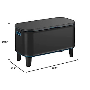 KETER Breeze Bar Outdoor Patio Furniture and Hot Tub Side Table with 14.8 Gallon Beer and Wine Cooler, Dark Grey & Teal